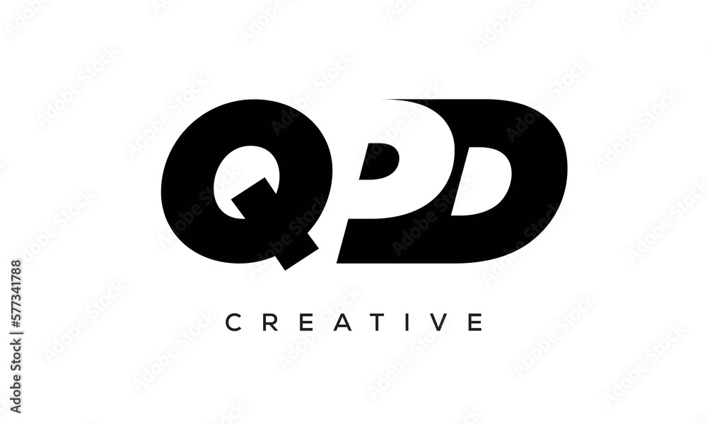 QPD letters negative space logo design. creative typography monogram ...