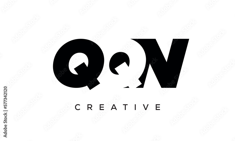 QQN letters negative space logo design. creative typography monogram ...