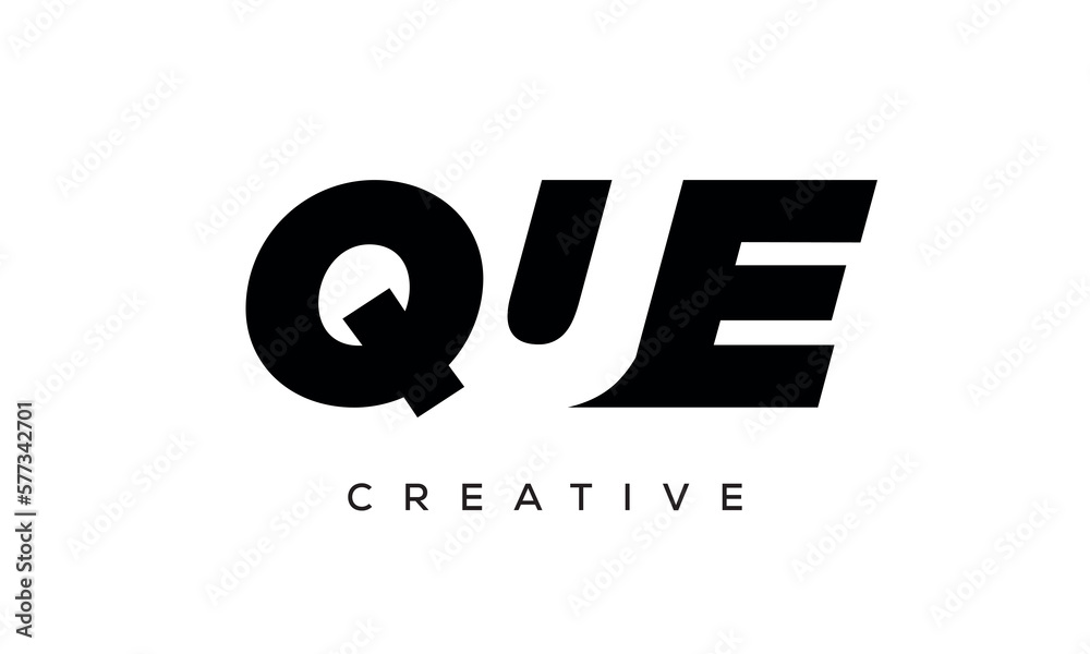 QUE letters negative space logo design. creative typography monogram ...