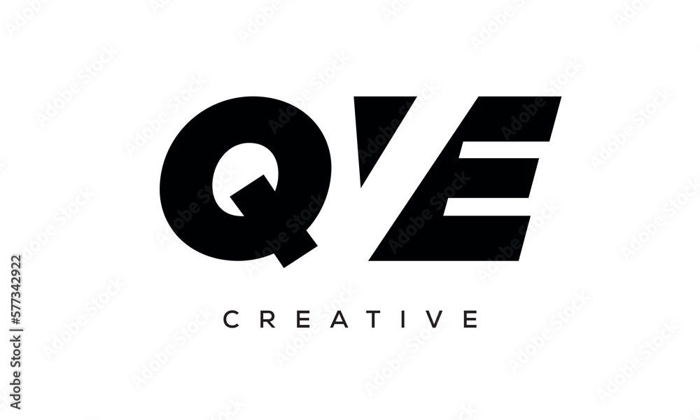 QVE letters negative space logo design. creative typography monogram ...