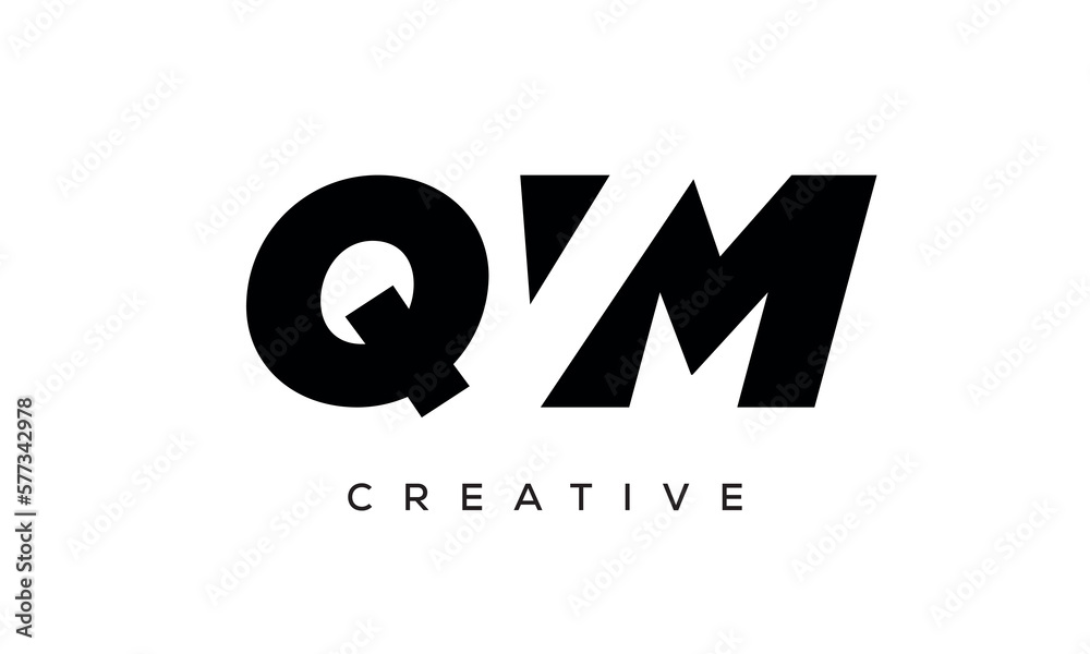 QVM letters negative space logo design. creative typography monogram ...