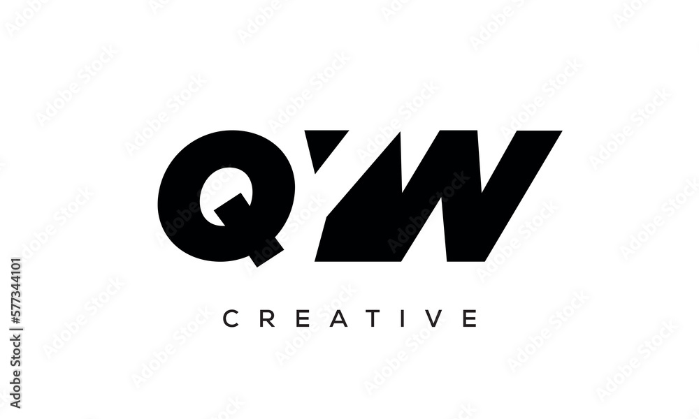 QYW letters negative space logo design. creative typography monogram ...