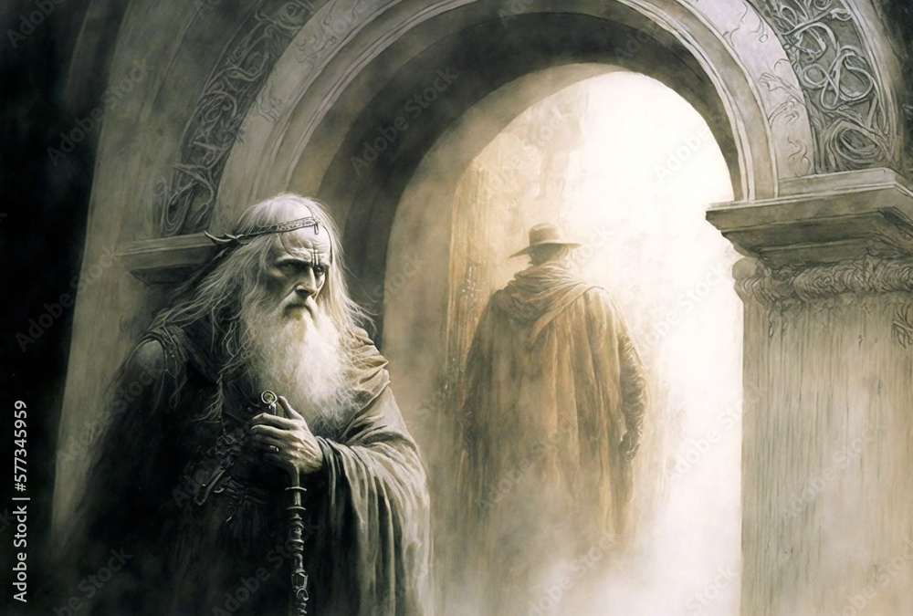 Photo & Art Print Old man with a beard under an old arch, Adrian Grosu