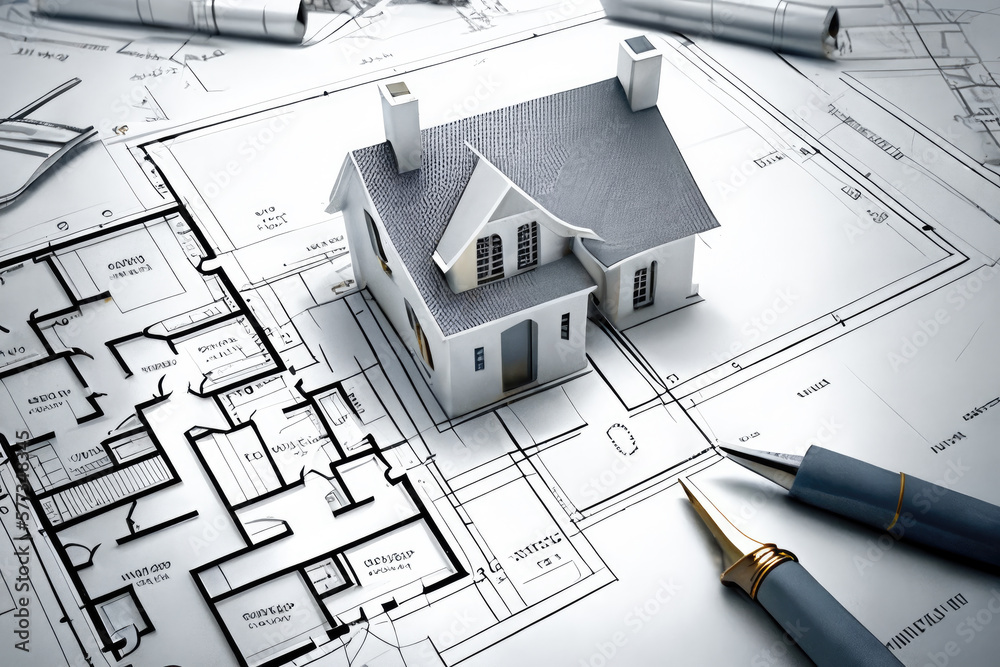 key and architectural map or drawing of house or future home at ...