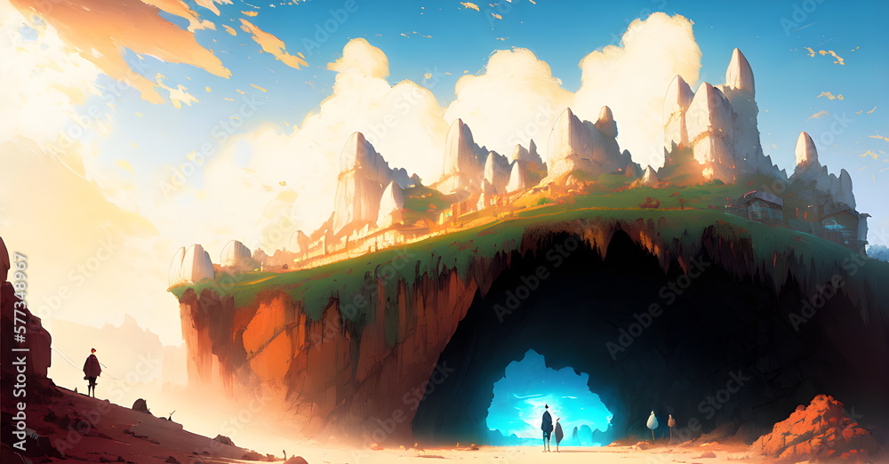 Crystal cave setting, Dungeon Den Underground fantasy Myetery tunnel ...