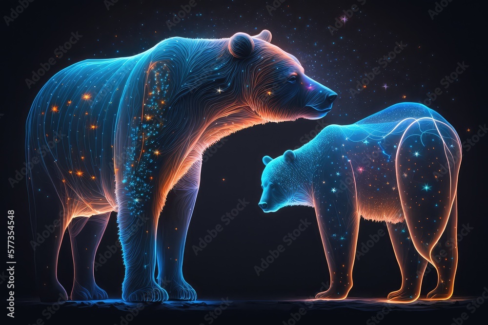 Neon creatures inspired by constellations Ursa Major and Ursa Minor ... Neon creatures inspired by constellations Ursa Major and Ursa Minor ...