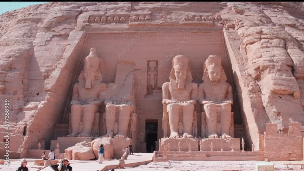 The Great Temple of Ramesses II in Abu Simbel , Egypt with four ...
