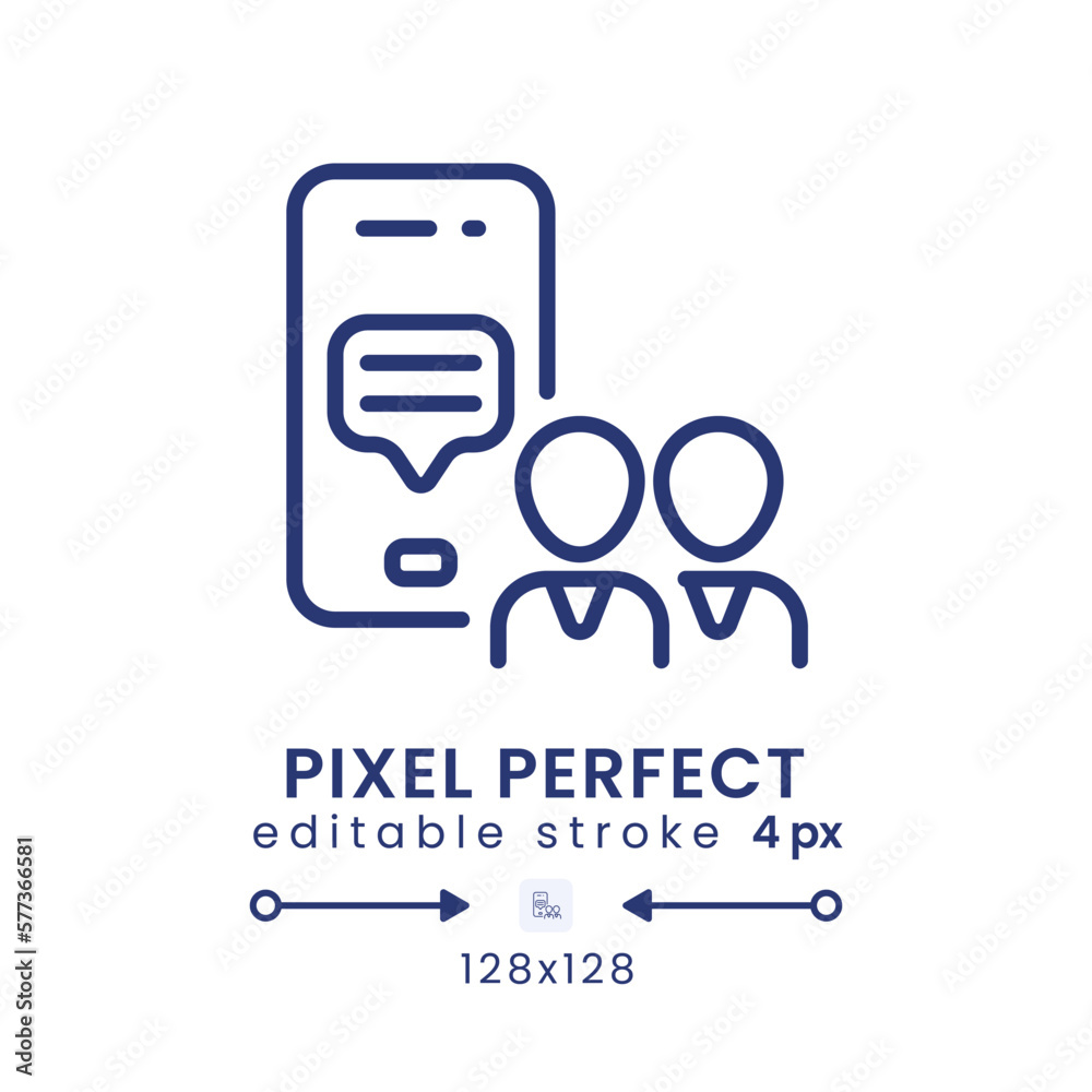 Work communication app linear desktop icon. Team chat. Instant ...