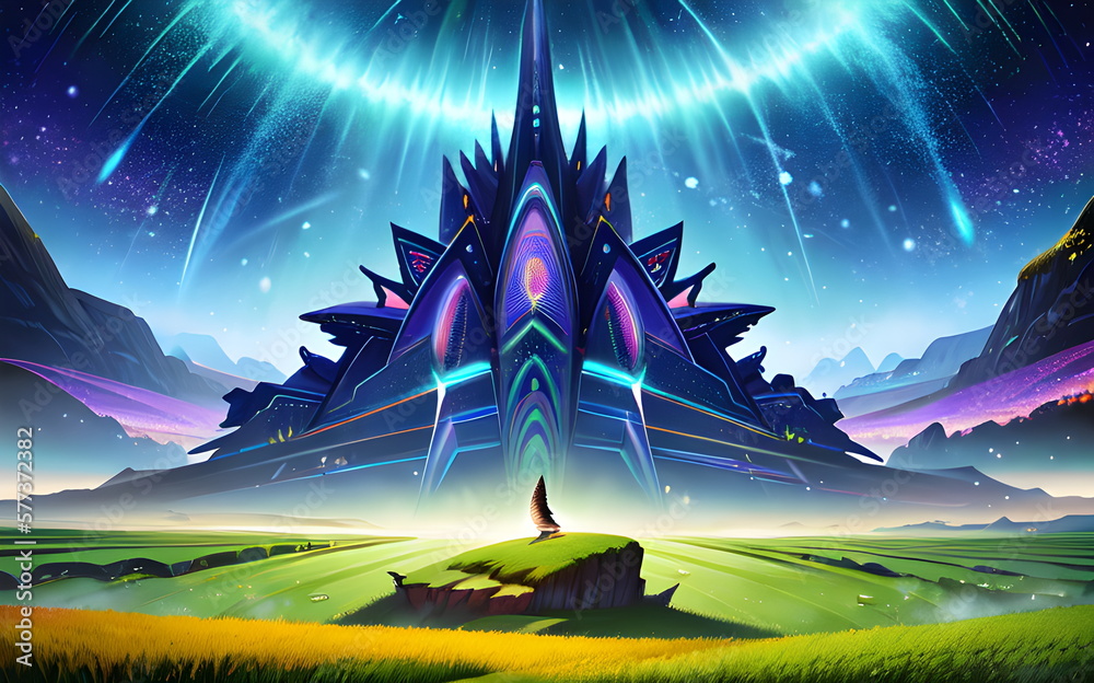 Anime backround magical drawing virtual enviornment fairyland nature ...