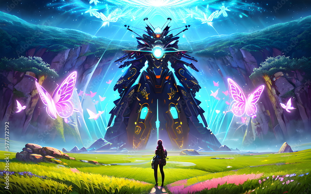 Anime backround magical drawing virtual enviornment fairyland nature ...