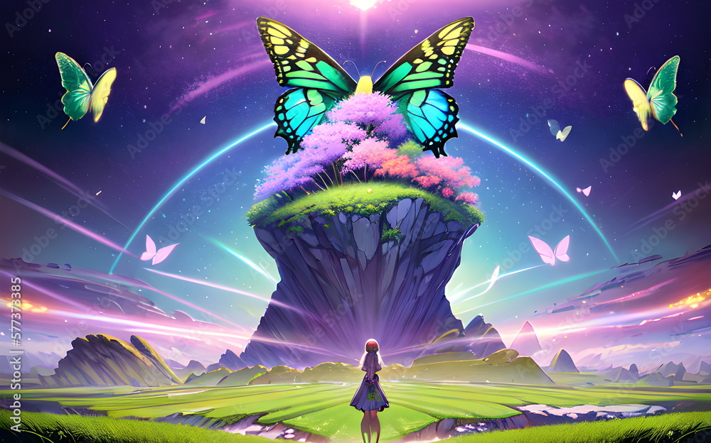 Anime backround magical drawing virtual enviornment wonderland forest ...