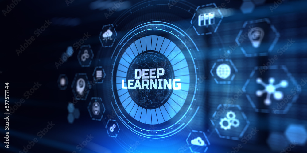 Deep learning AI artificial intelligence neural network concept on ...
