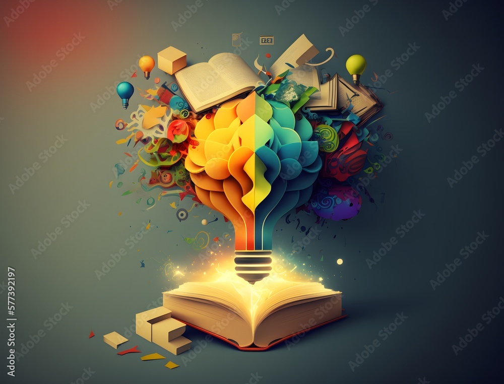 Abstract Collage of Education and Intelligence, Wallpaper, Generative ...