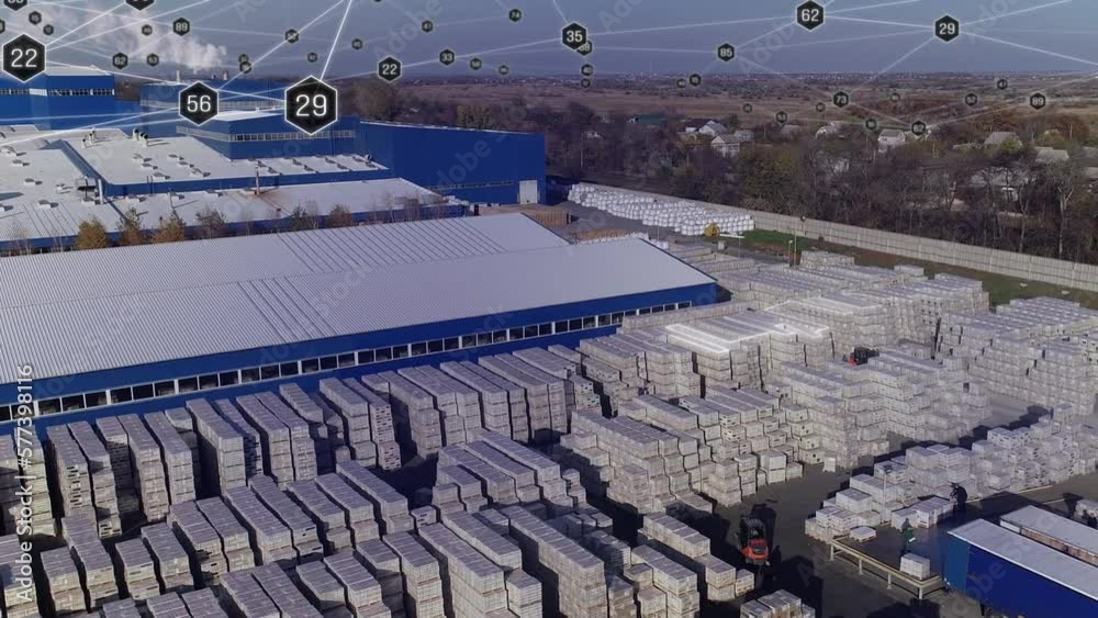 The concept of a modern factory. Modern factory from the air ...