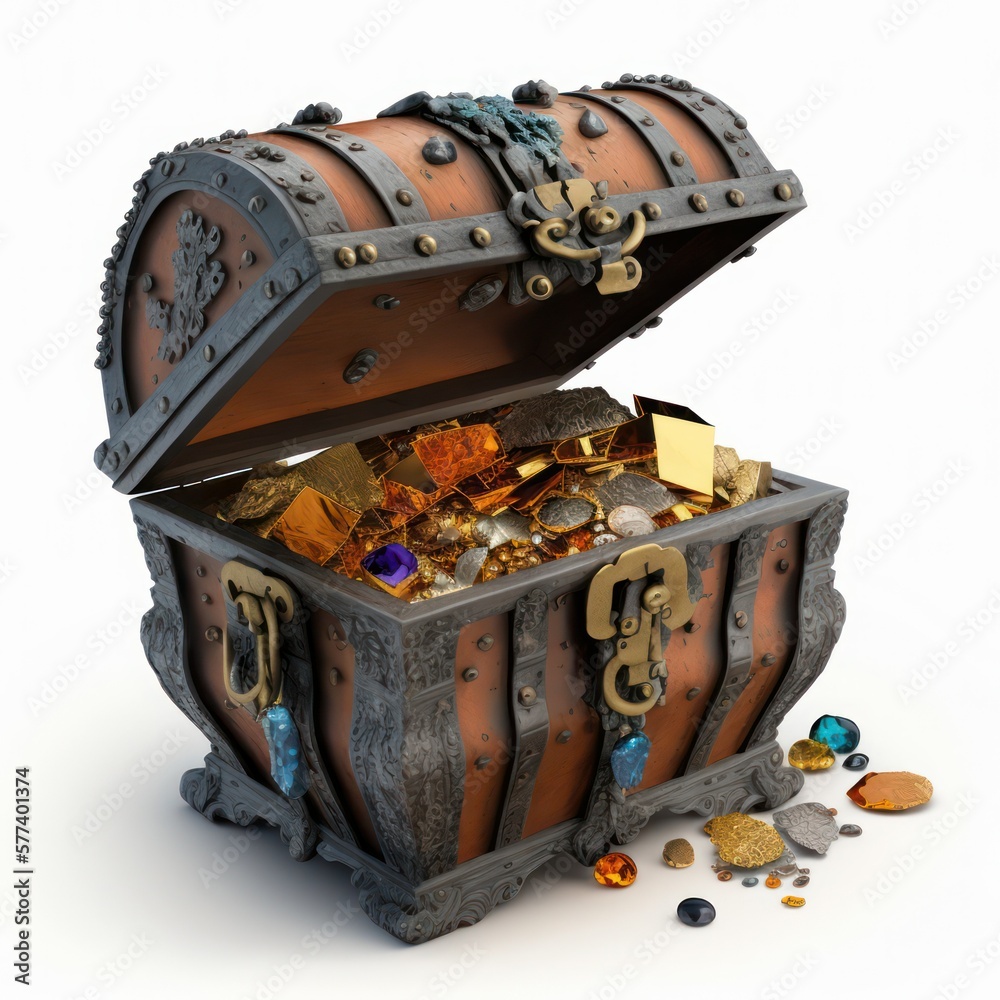 Treasure chest filled with gold and riches. Perfect for adventuring ...