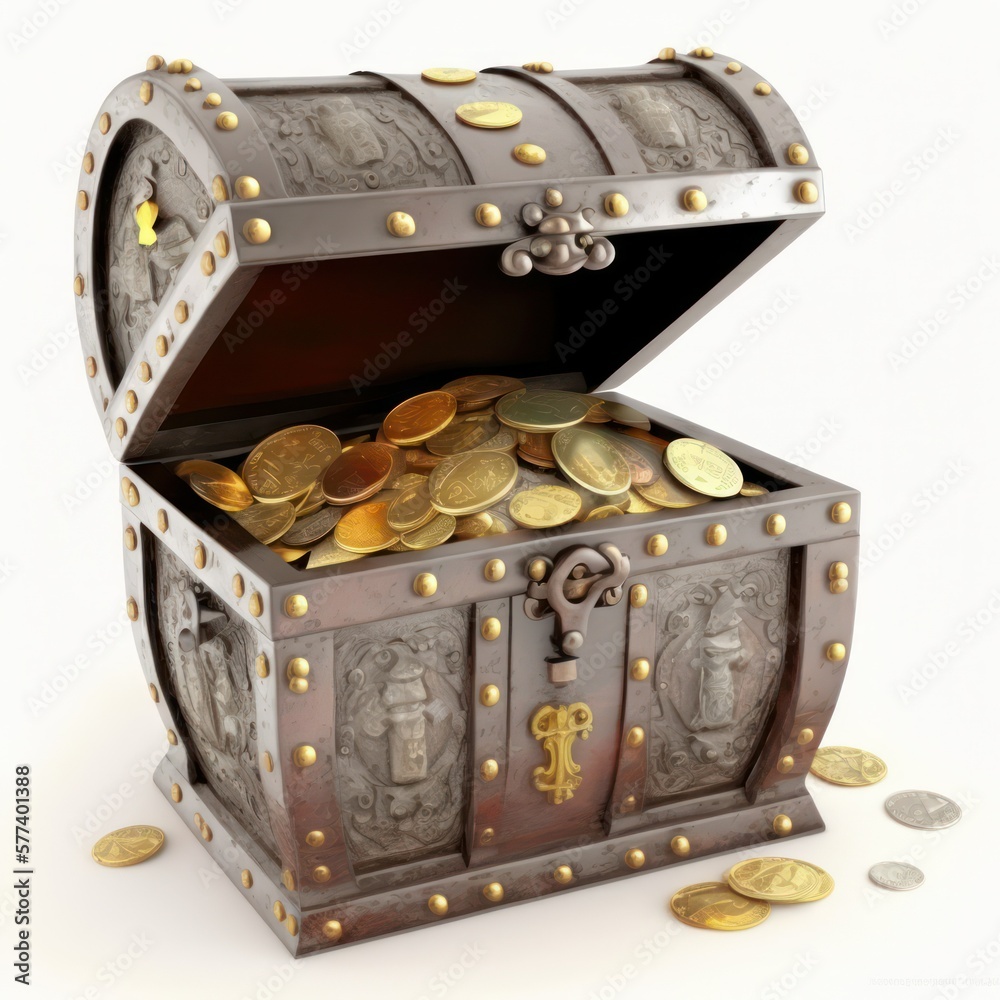 Treasure chest filled with gold and riches. Perfect for adventuring ...
