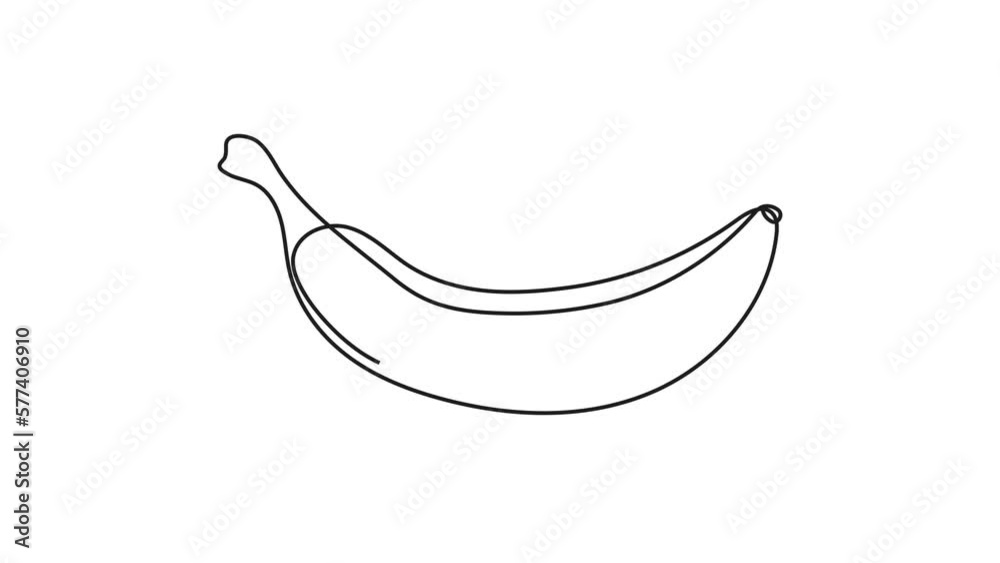One Line Banana Animation Continuous Fruits And Vegetables Video One Line Banana Animation Continuous Fruits And Vegetables Video