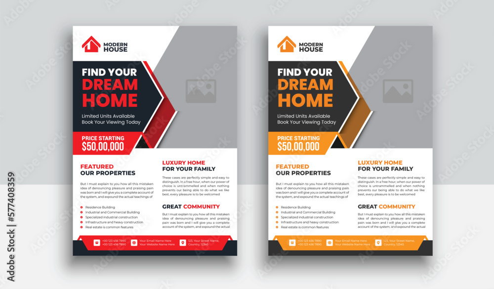 Flyer Design template, Real Estate Flyer Design bundle, property sale ...