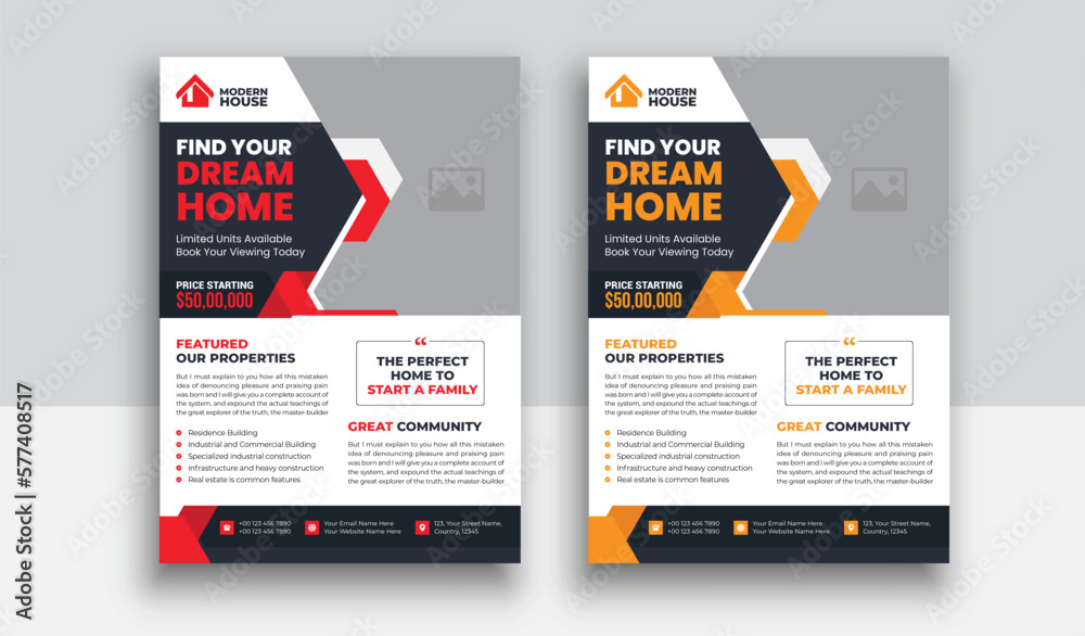 Flyer Design template, Real Estate Flyer Design bundle, property sale ...