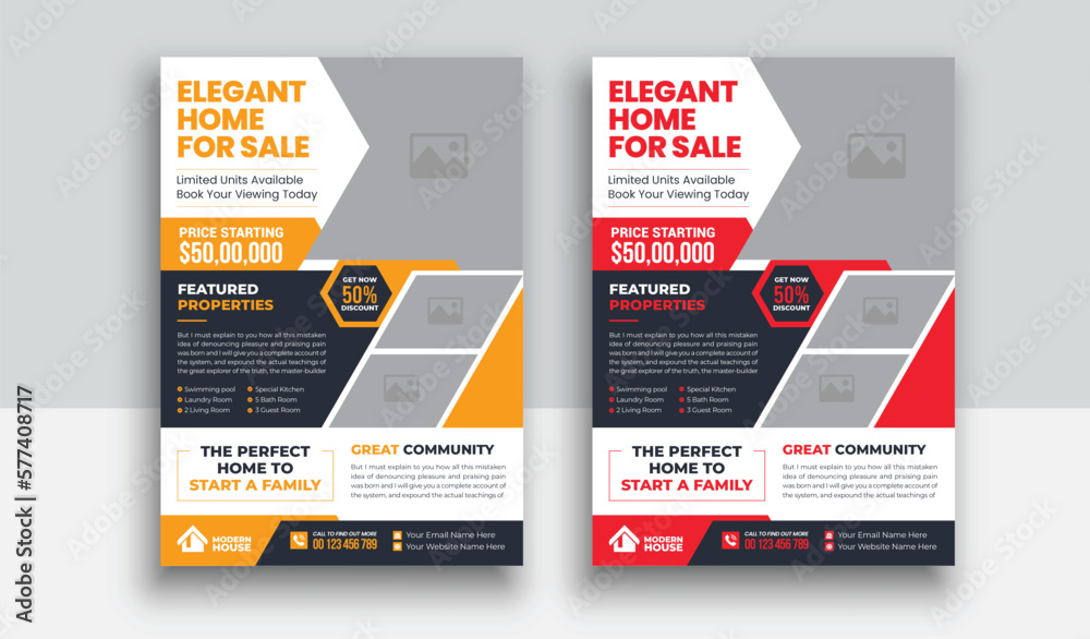 Flyer Design template, Real Estate Flyer Design bundle, property sale ...