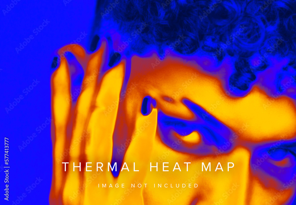 Thermal Heat Map Photo Effect Mockup Stock Template | Adobe Stock