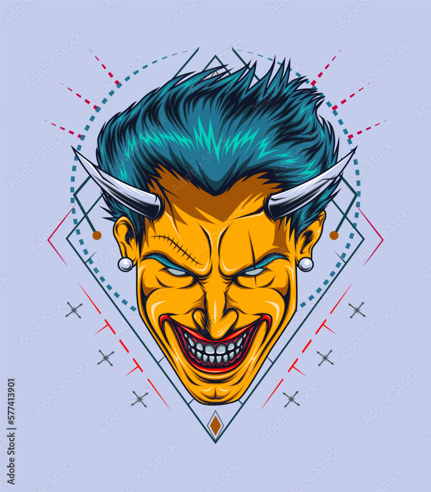 Cartoon Vector Illustration of Demon Stock Vector | Adobe Stock
