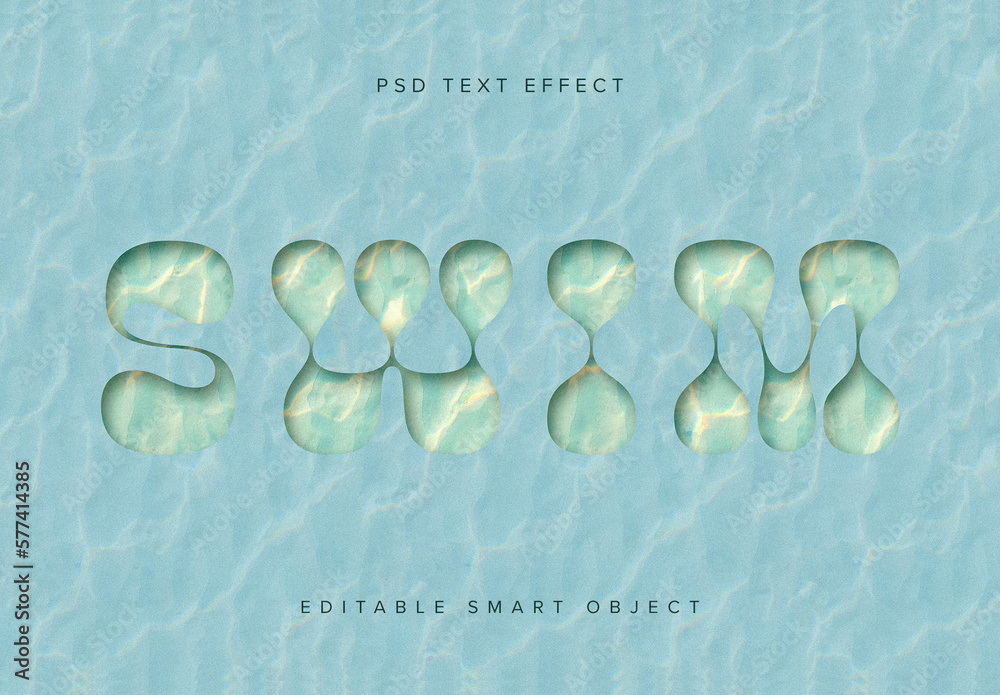 Water Texture Text Effect Mockup Stock Template | Adobe Stock