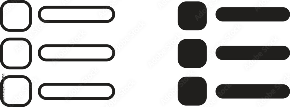 Three horizontal lines icon, menu icon simple trendy flat style line ...