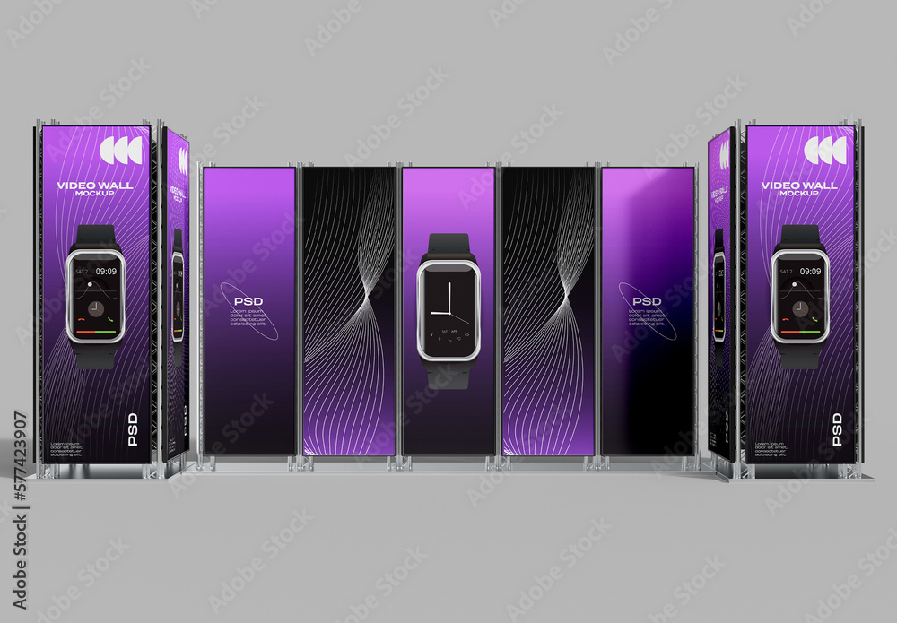LED Video Wall Banners Mockup Stock Template | Adobe Stock