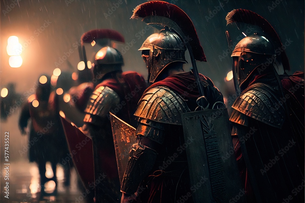 Medieval formidable knights prepare for historical battle. A historical ...