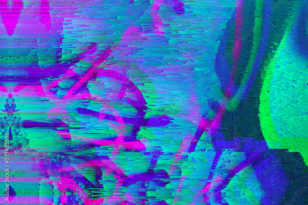 Interlaced digital Distorted Abstract futuristic urban purple, green ... Interlaced digital Distorted Abstract futuristic urban purple, green ...