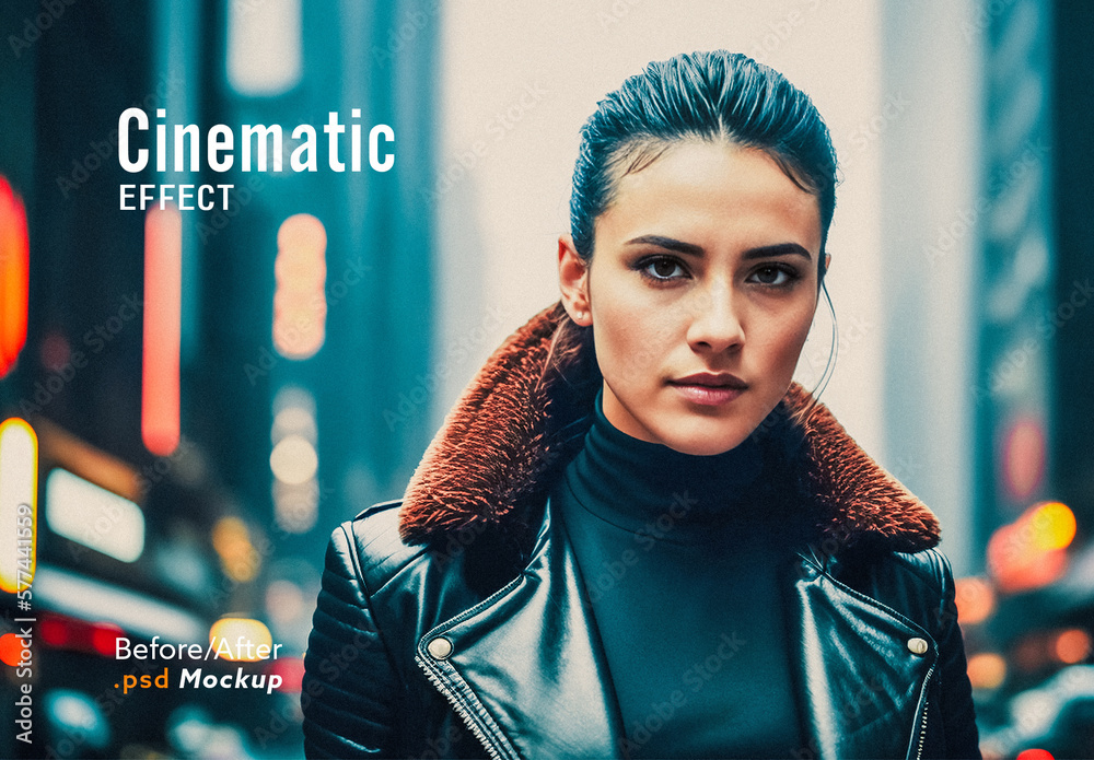 Modelo de Cinematic Before and After Photo Effect do Stock | Adobe Stock