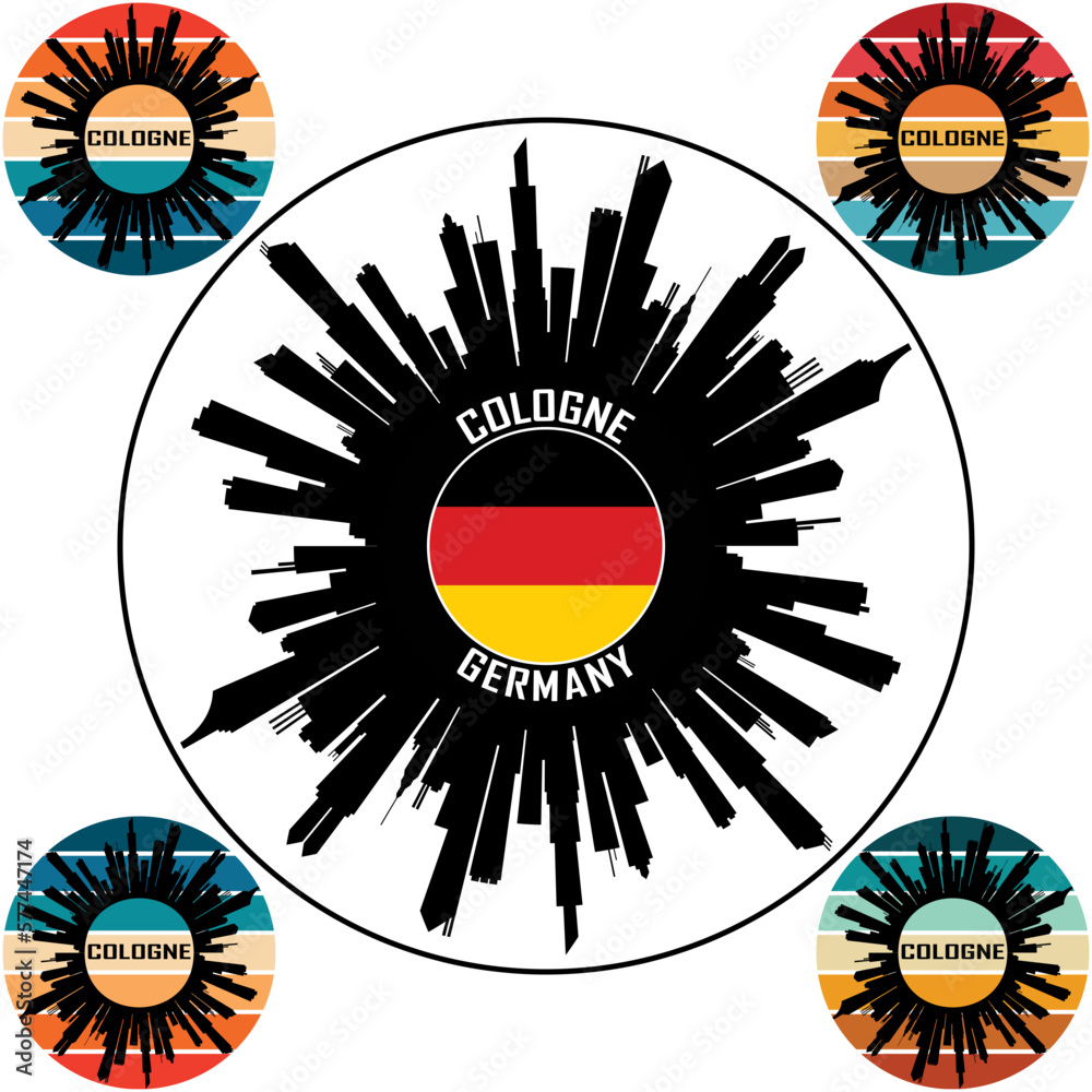 Cologne Germany Flag Skyline Silhouette Cologne Germany Lover Travel ...