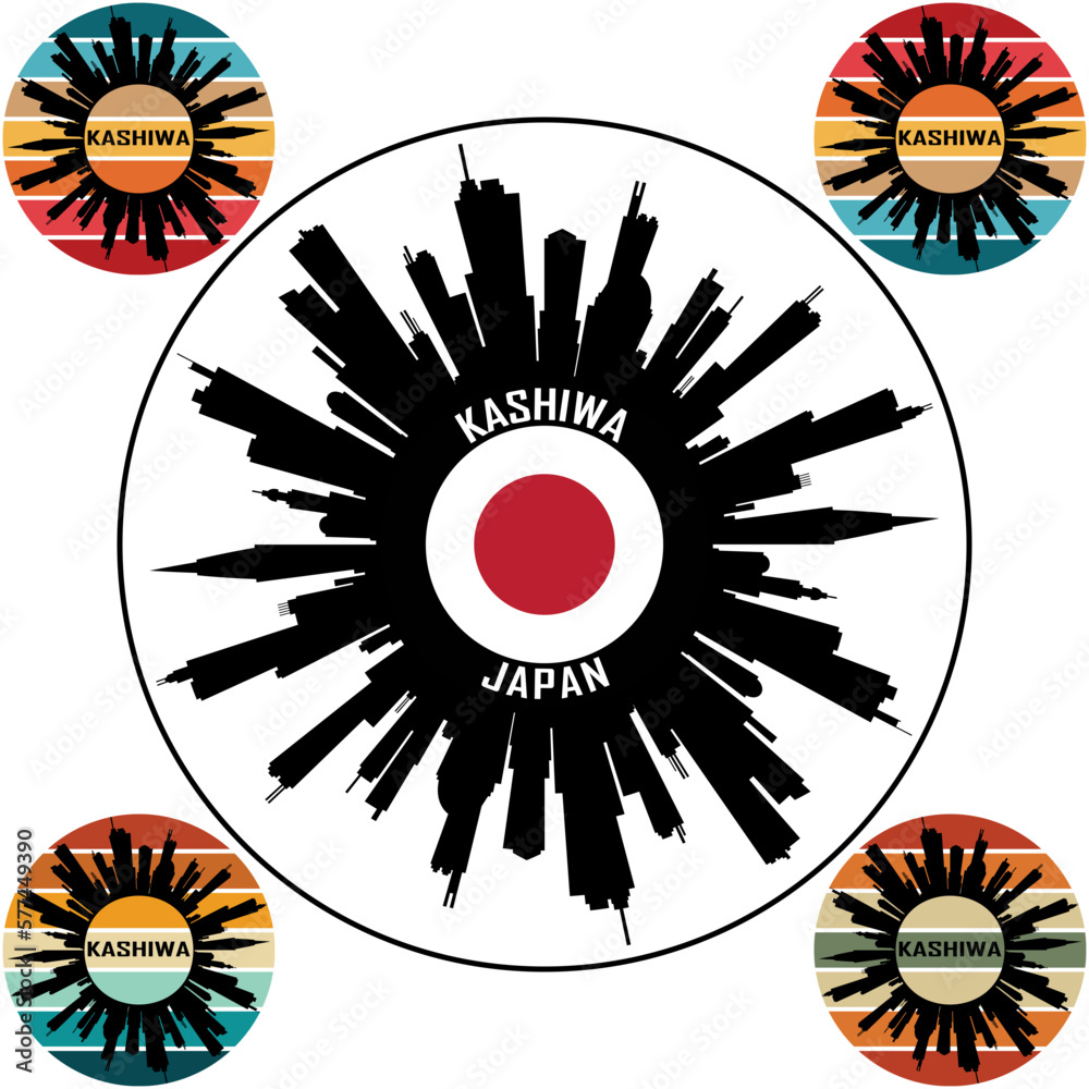 Kashiwa Japan Flag Skyline Silhouette Kashiwa Japan Lover Travel ...