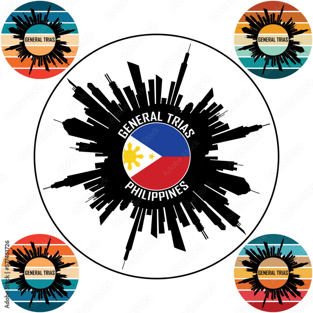 General Trias Philippines Flag Skyline Silhouette General Trias ...