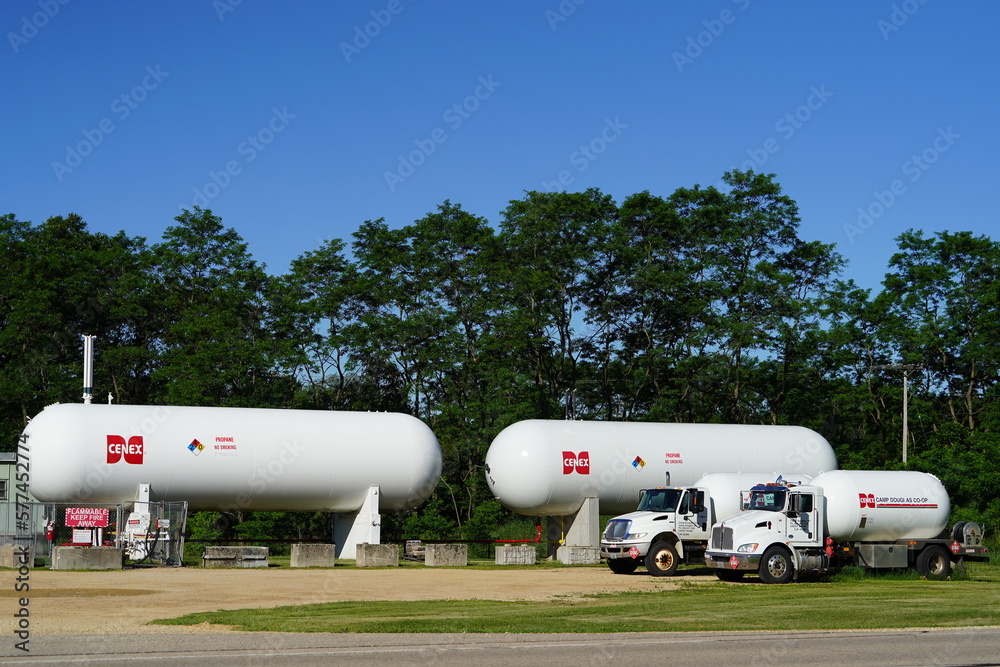 Cenex propane chemical storage refueling station sits outside in the ...