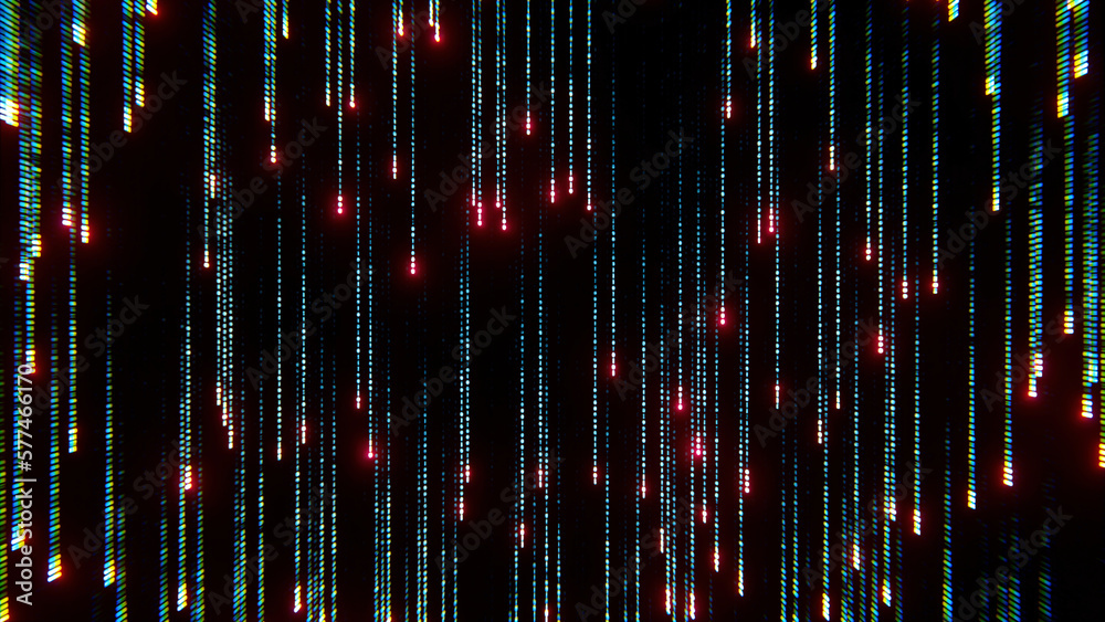 Abstract matrix effect with running lines of code. Design. Cyber ...