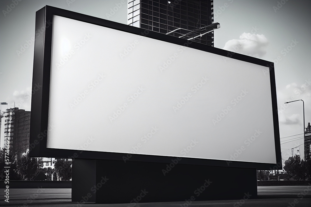 Blank mock up for outdoor advertising poster. Billboard on the street ...