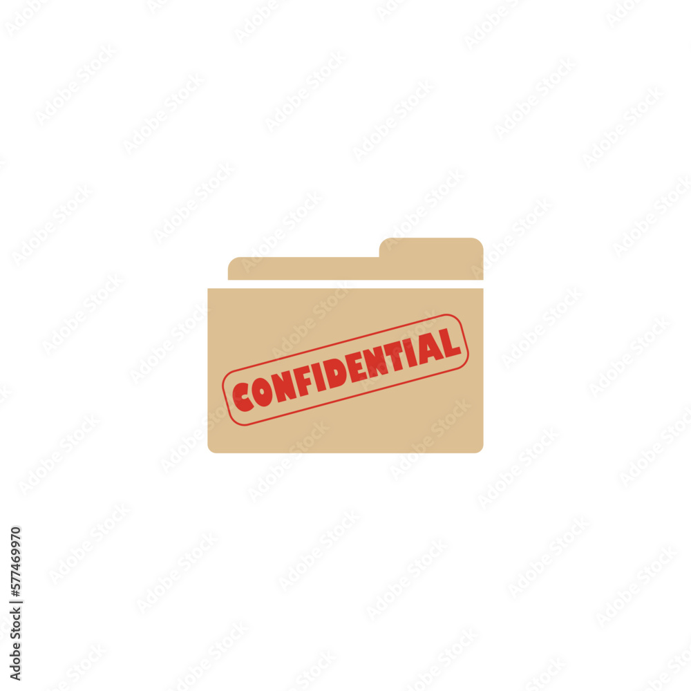 Confidential Folder icon. Folder password protection icon isolated on ...