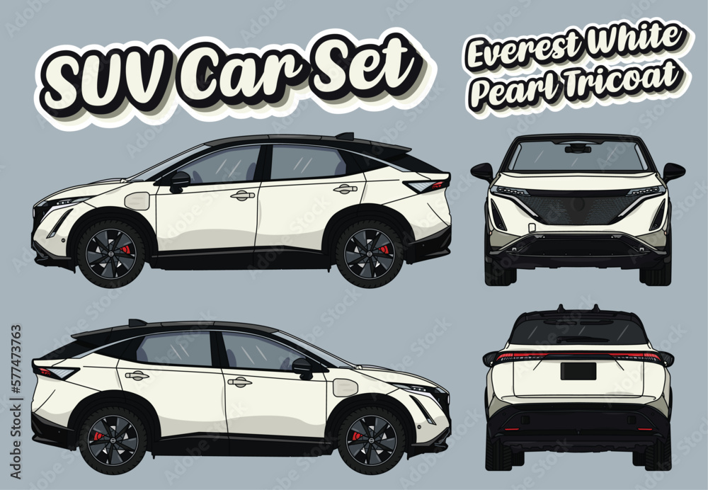 Black and white vector car drawing. EPS File. SUV, EV drawing. SUV Cars ...