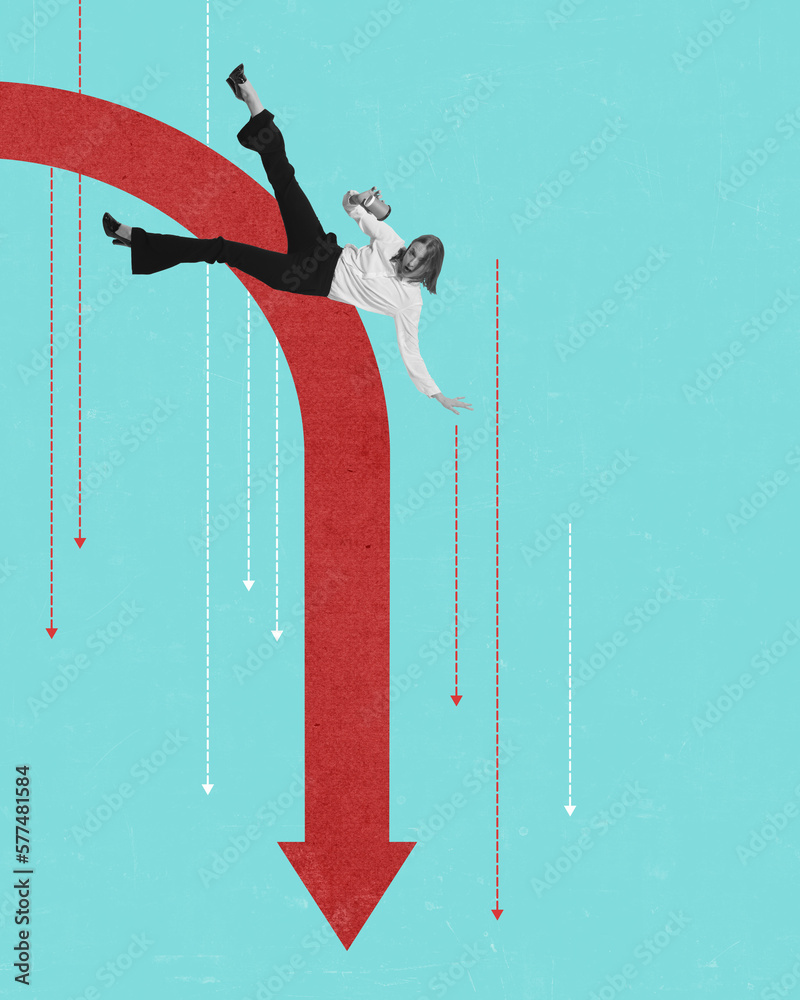 Conceptual design. Contemporary art collage. Professional failure ...