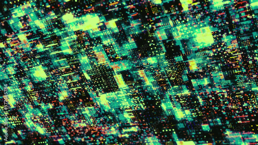 Abstract background with virtual layers and spots. Motion. Layering of ...