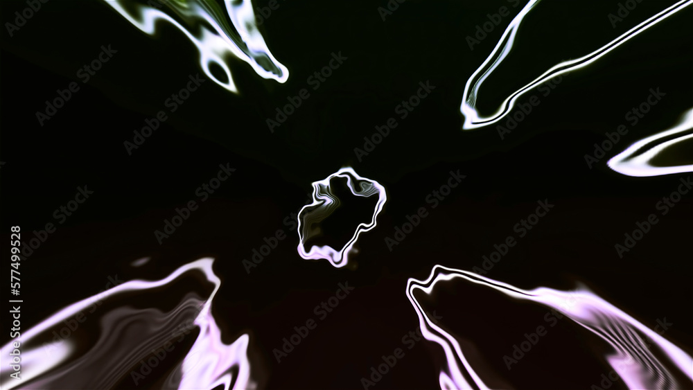Curved circular lines with vibrations on black background. Motion ...