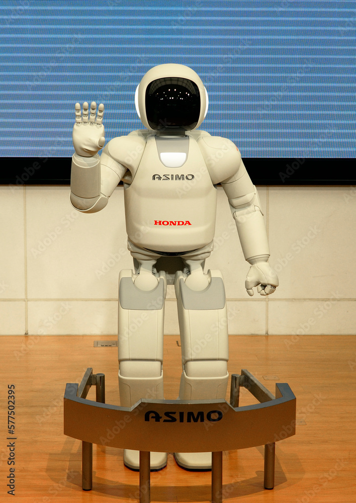 Honda Asimo robot show in Honda Welcome Plaza Aoyama in Tokyo, March ...