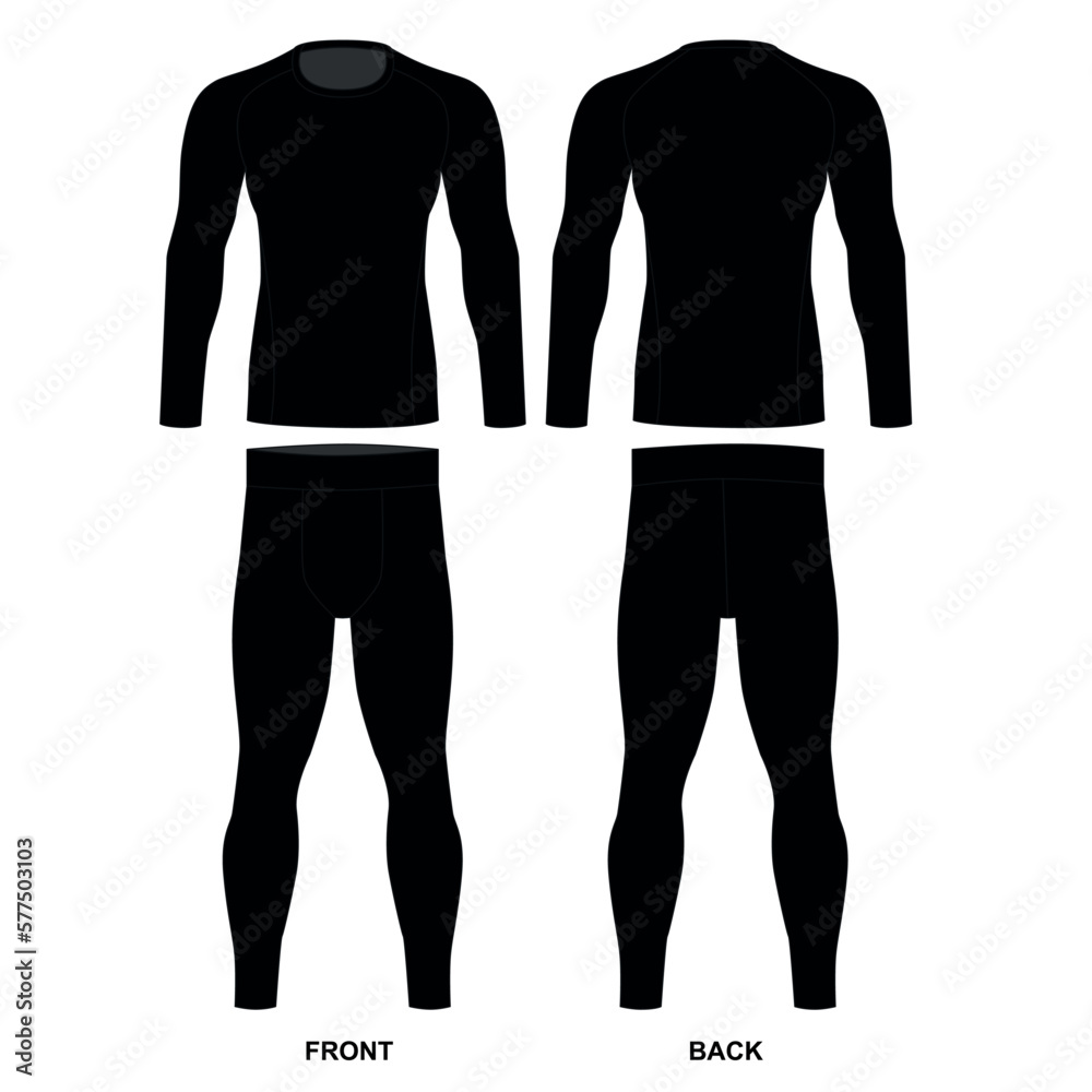 Grafika wektorowa Stock: Drawing of a black men's tracksuit, vector ...