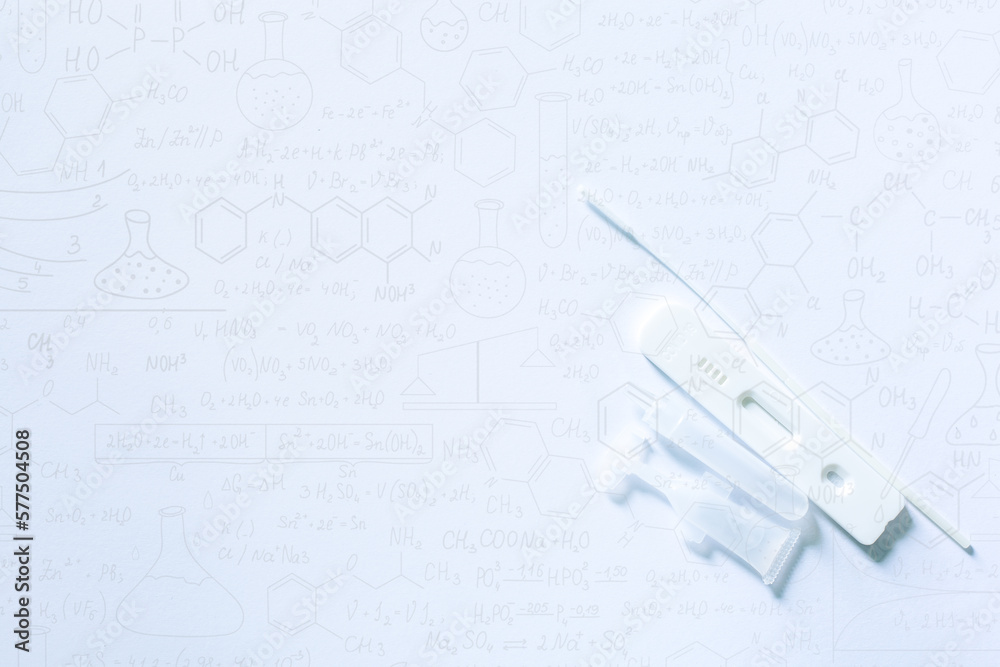 Fotka „Covid test kit on white background,covid-19 positive and ...