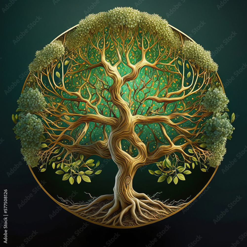 triskel, tree of life, symbol of nature and natural mandala. symbolic ...