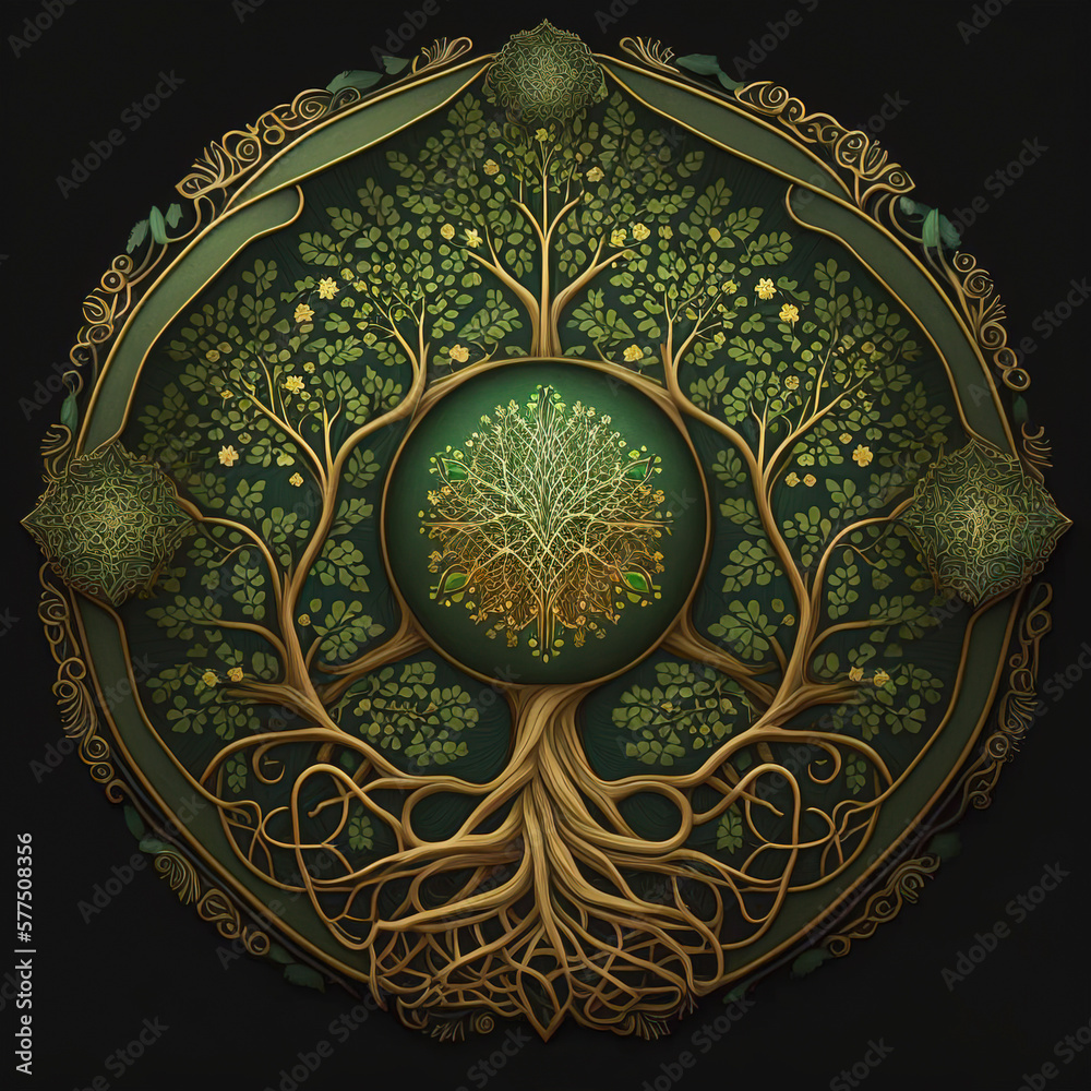 triskel, tree of life, symbol of nature and natural mandala. symbolic ...