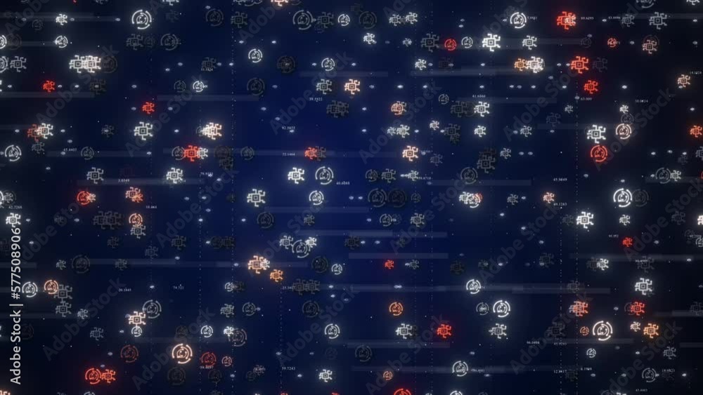 Futuristic Digital Big Data Background, Binary Code Animation Background. Digital Data Analysis ...