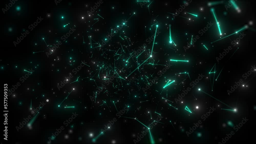 Flying Through Digital Data Network. Big Data High Tech Background. Flying Through Plexus Data ...